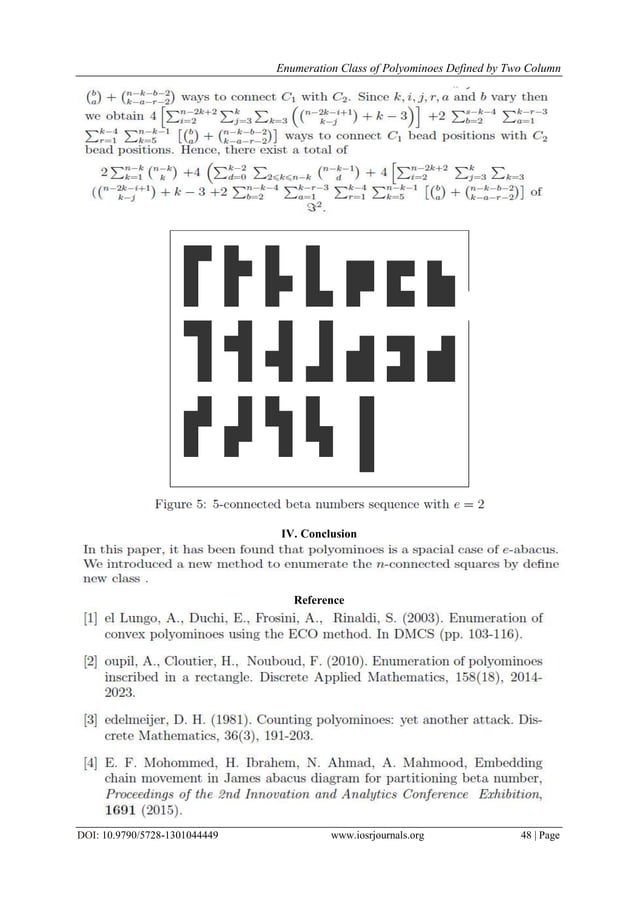 Enumeration Class of Polyominoes Defined by Two Column | PDF