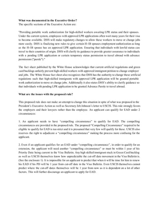 I140 EAD AP - Public Comments - Sample Comments Template | PDF