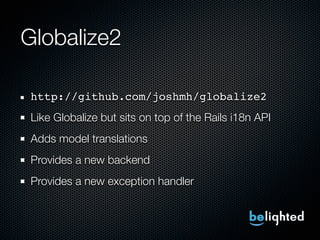 Internationalization in Rails 2.2 | PPT