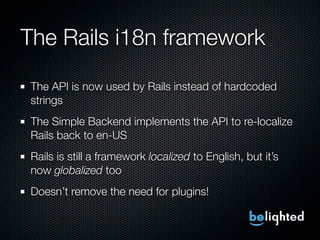 Internationalization in Rails 2.2 | PPT