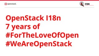 OpenStack I18n Shanghai Summit Project Update | PPT