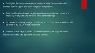 Seed storage process | PPTX | Agriculture | Industries