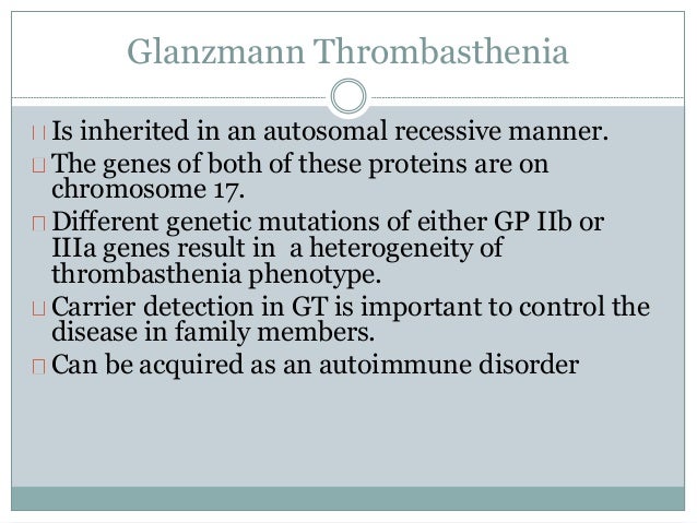 Glanzmann thrombasthenia