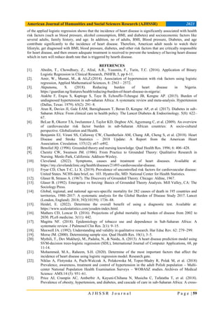 Examination of the incidence of heart disease in the US. A multivariate logistic regression ...