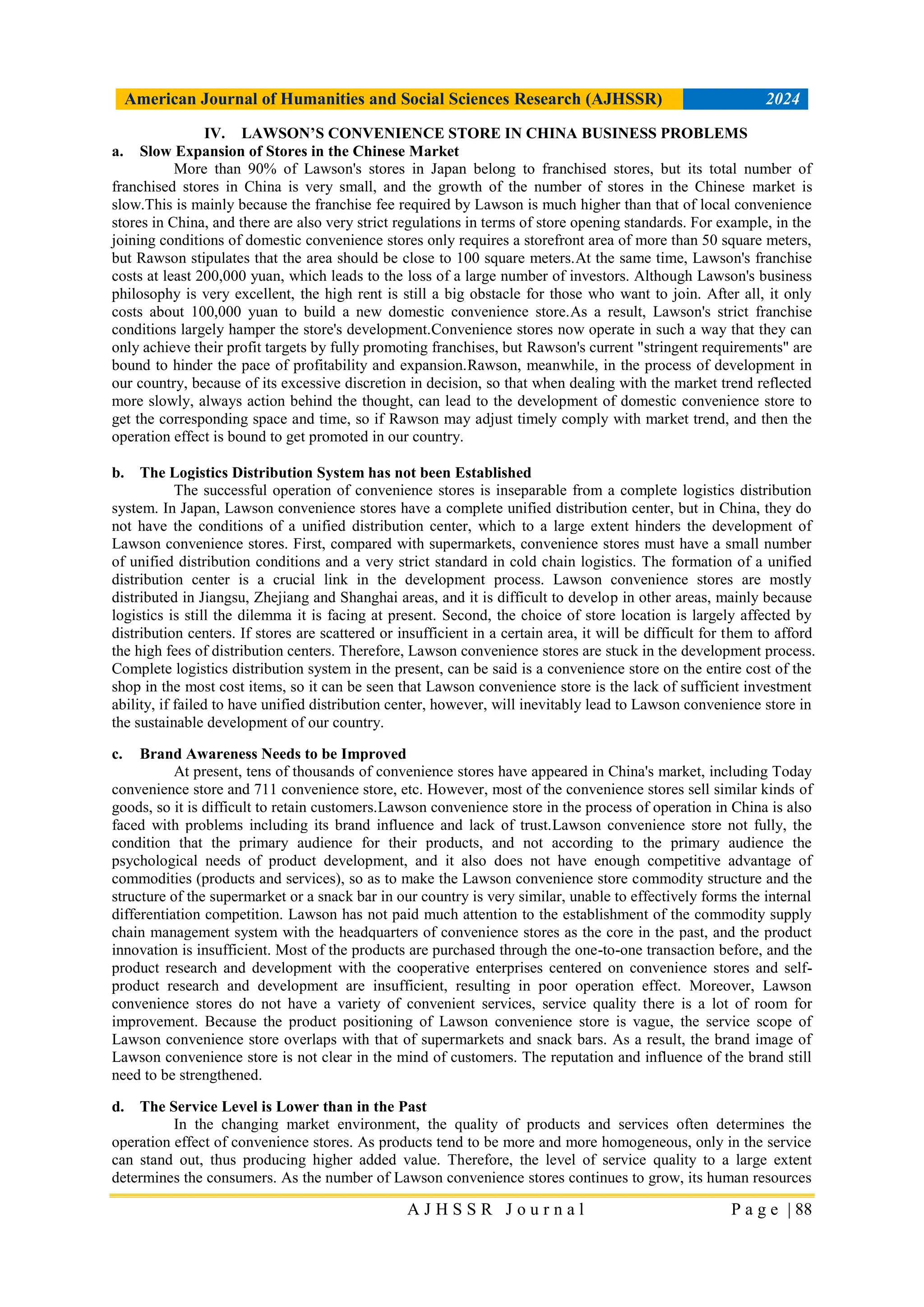 STUDY ON MANAGEMENT STRATEGY OF LAWSON CONVENIENCE STORE IN CHINA | PDF