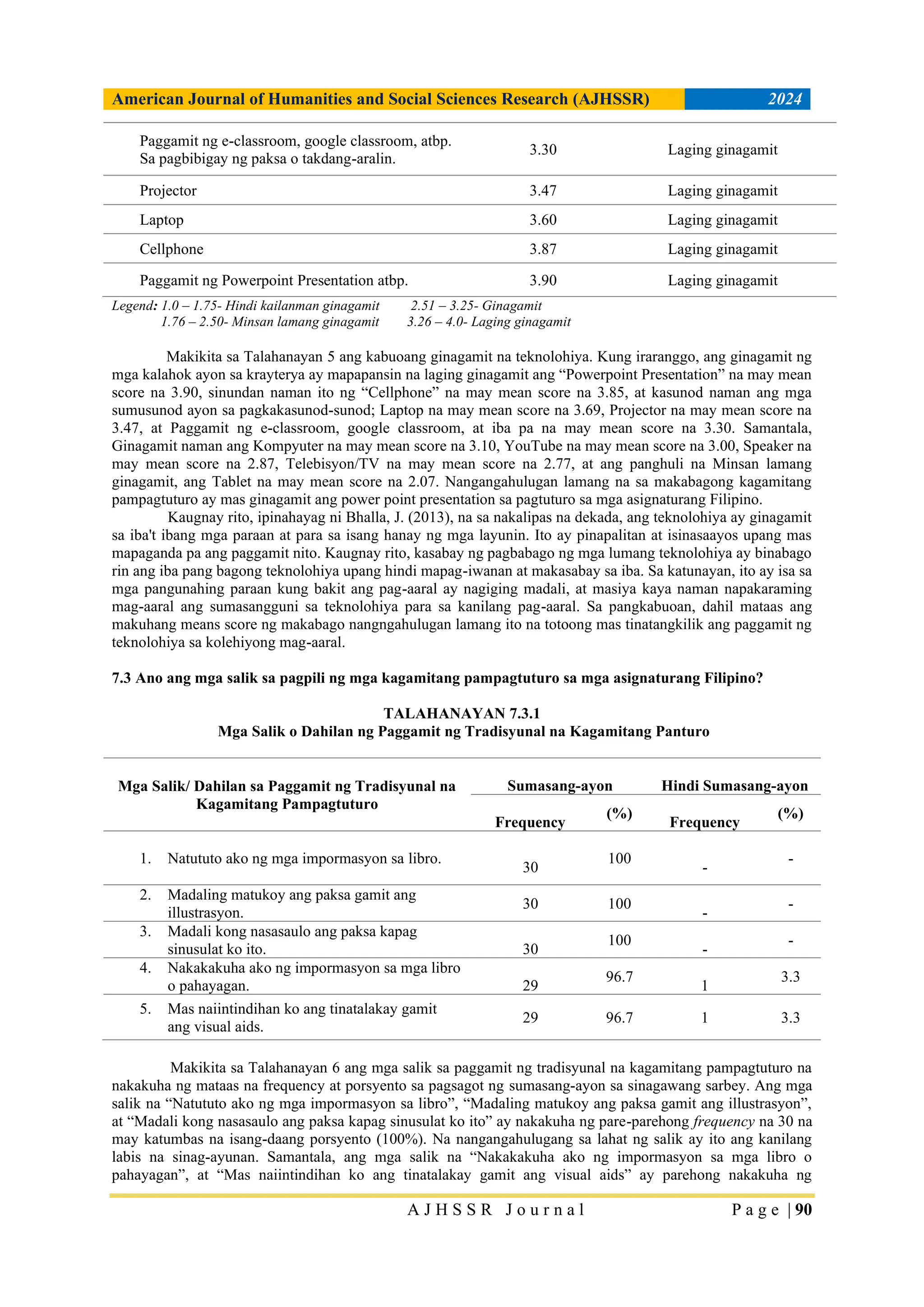Mga Kagamitang Pampagtuturong Ginagamit sa mga Asignaturang Filipino | PDF