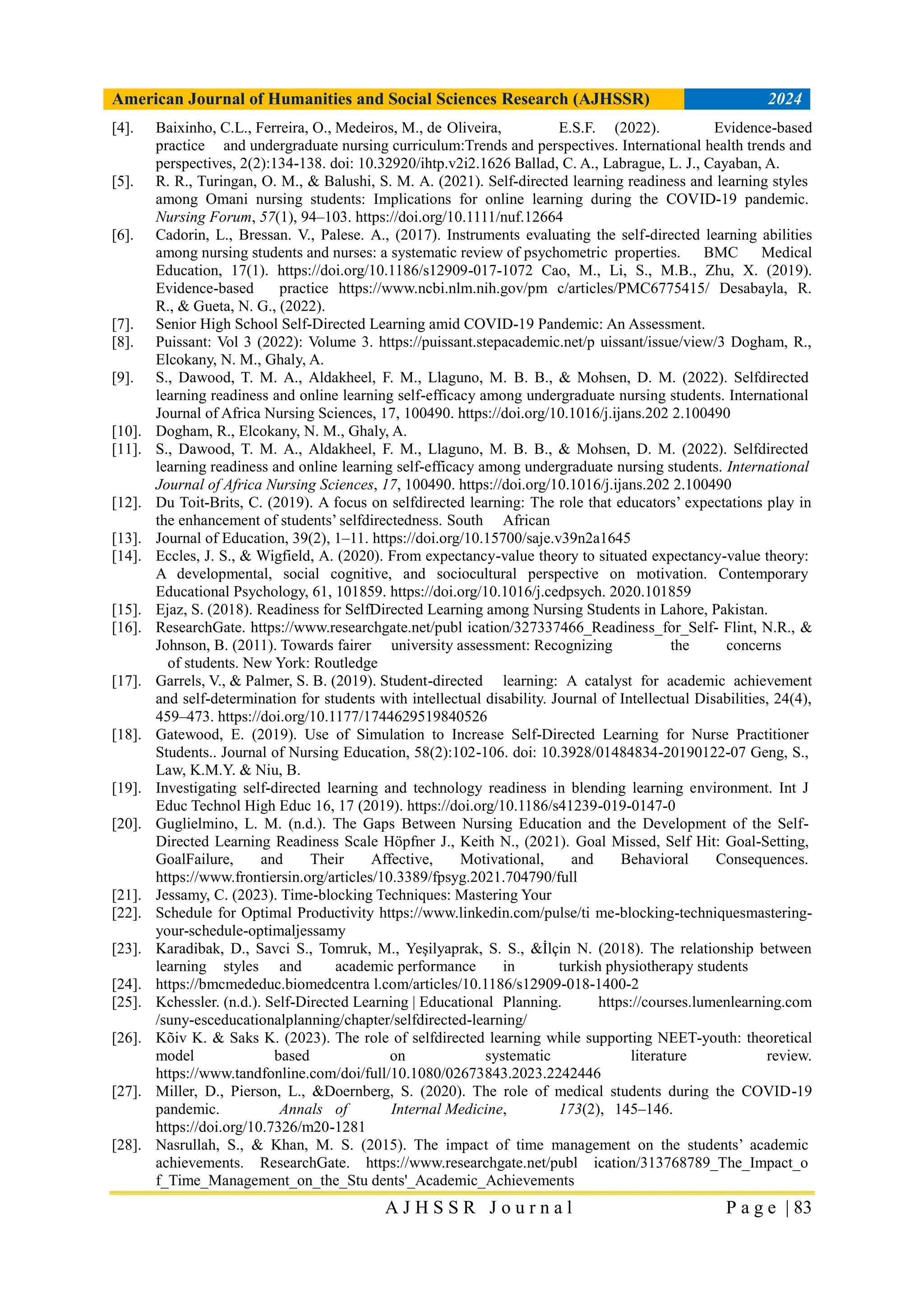 SELF-DIRECTED LEARNING PROCESS AMONG NURSING STUDENTS: READY OR NOT READY? | PDF