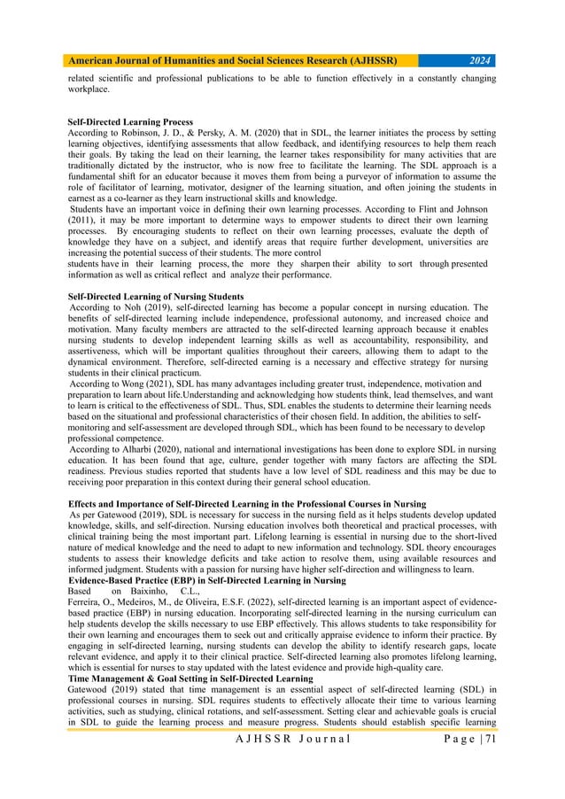 SELF-DIRECTED LEARNING PROCESS AMONG NURSING STUDENTS: READY OR NOT READY? | PDF