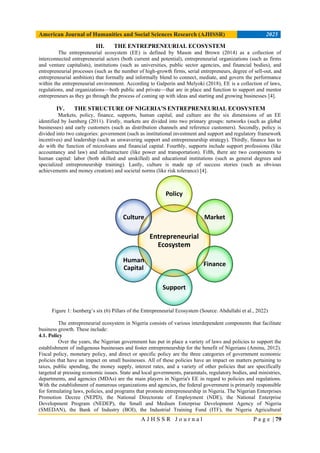 Entrepreneurial Ecosystem in Nigeria: Benefits to the US and the Global ...