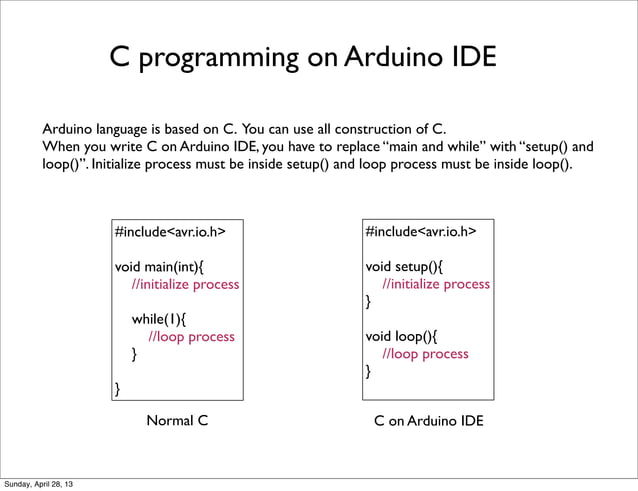 I2C programming with C and Arduino