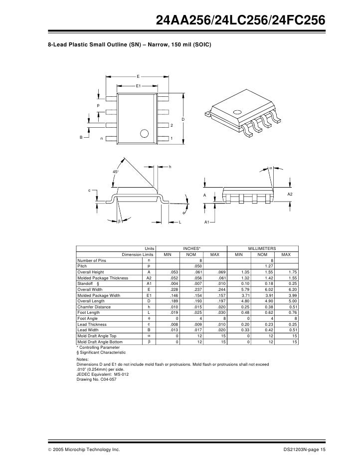 I2 C 24 Fc256 Data Sheet