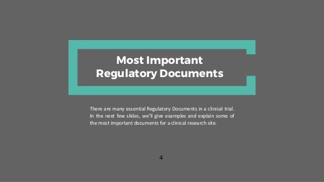 Essential Regulatory Documents in Clinical Trials