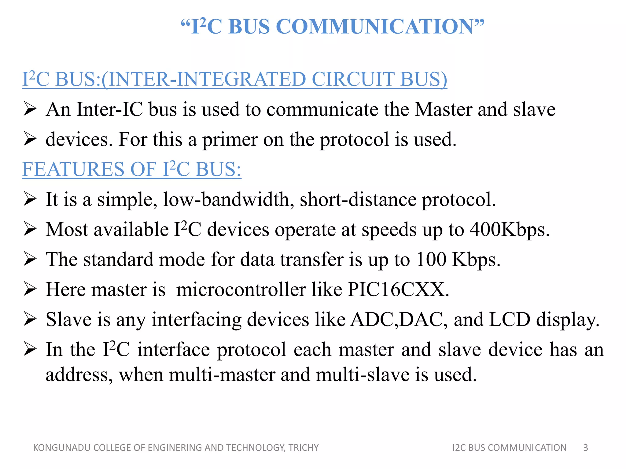I2 c bus communication | PPT
