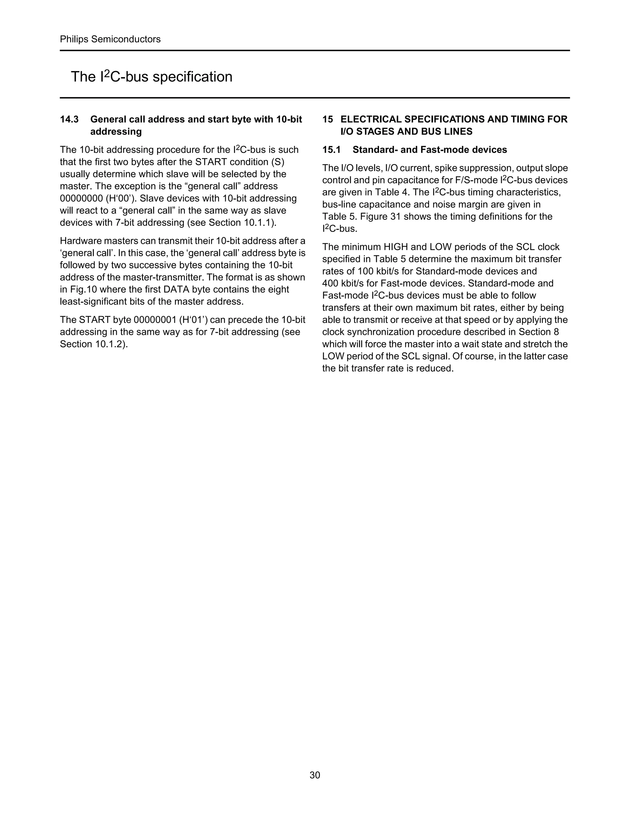 I2C bus specification version 2.1 | PDF
