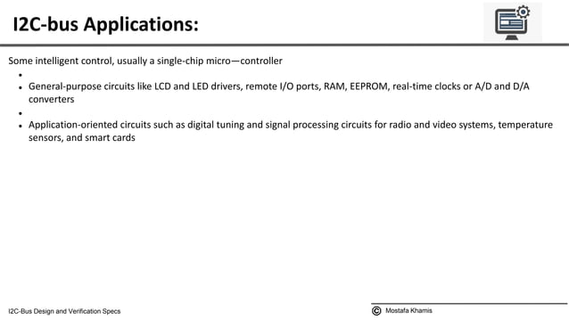 I2C-Bus Design and Verification Specs | PPTX | Computer Networking | Computing
