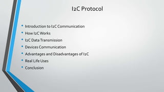 I2c protocol - Inter–Integrated Circuit Communication Protocol | PPTX