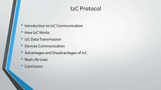 I2c protocol - Inter–Integrated Circuit Communication Protocol | PPTX
