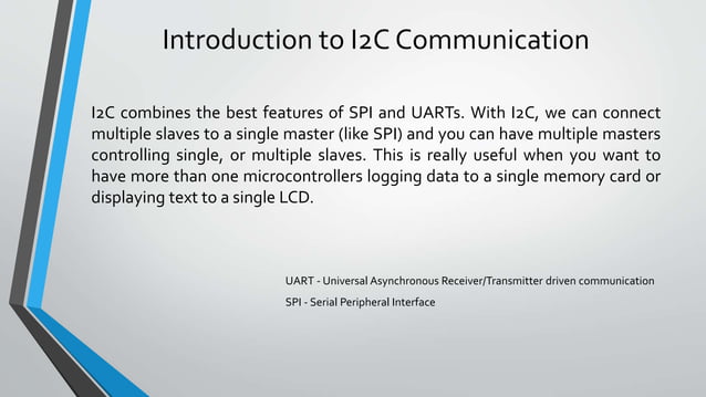 I2c protocol - Inter–Integrated Circuit Communication Protocol | PPTX