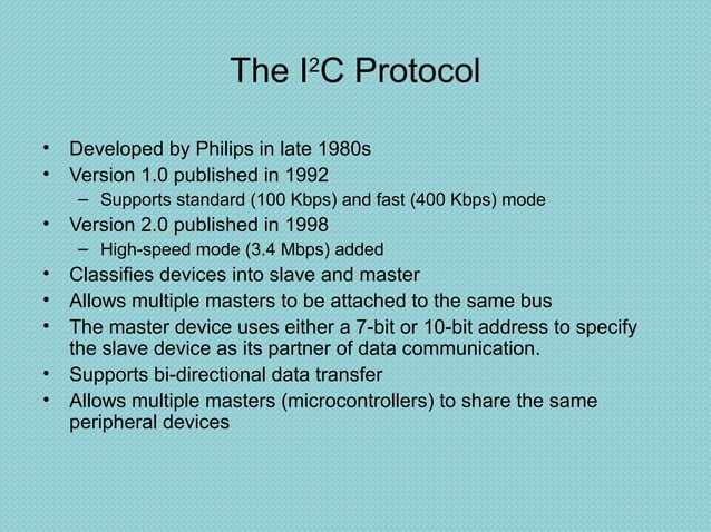 I2C protocol and DS1307 RTC interfacing | PPT
