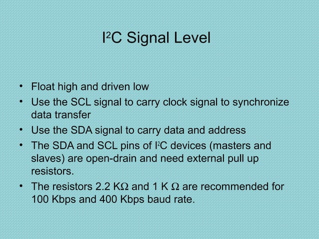 I2C protocol and DS1307 RTC interfacing | PPT