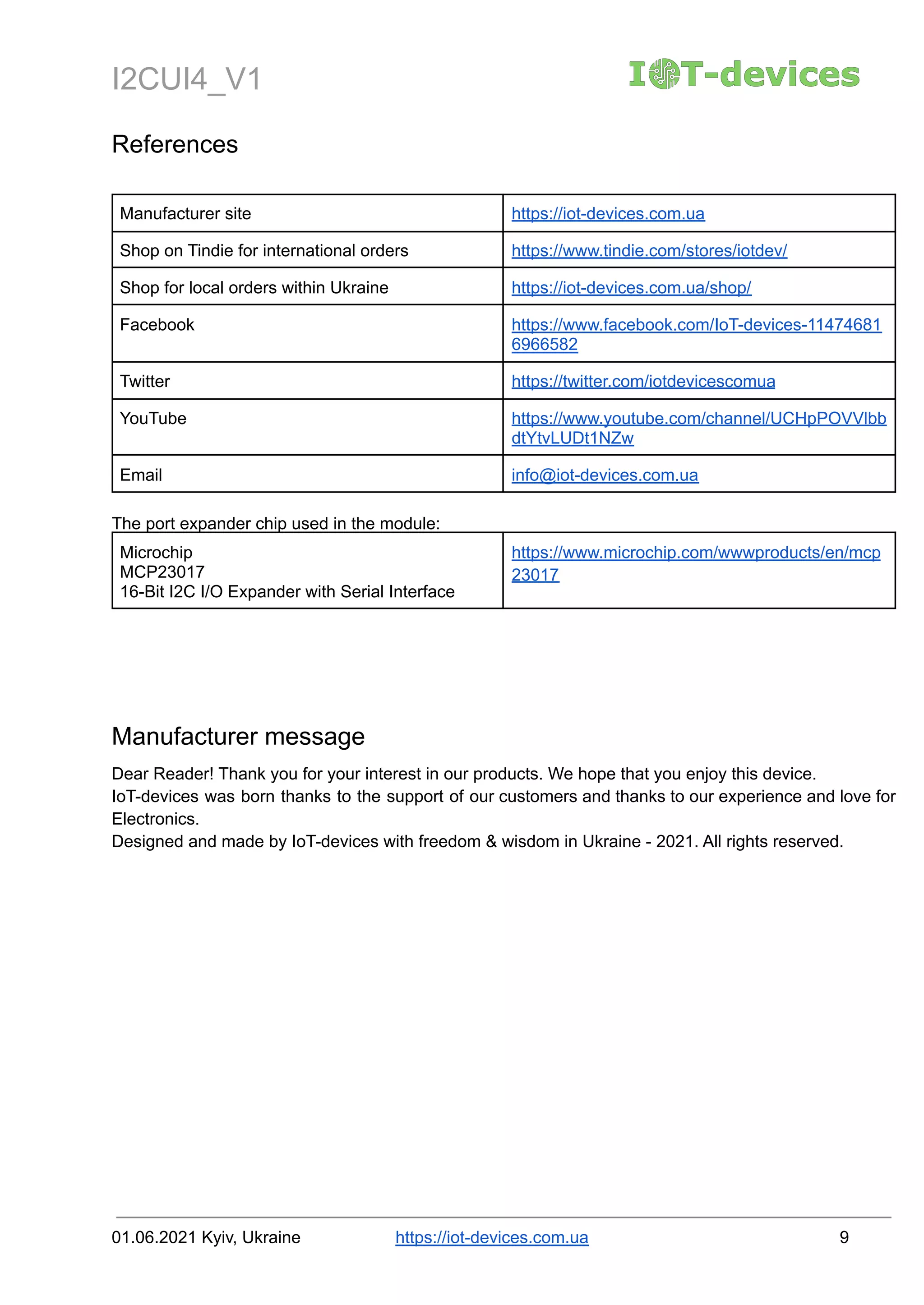 I2CUI4_V1 Datasheet EN – User Interface I2C keypad with 5-keys | PDF