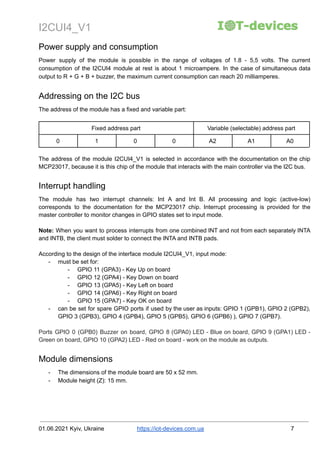 I2CUI4_V1 Datasheet EN – User Interface I2C keypad with 5-keys | PDF