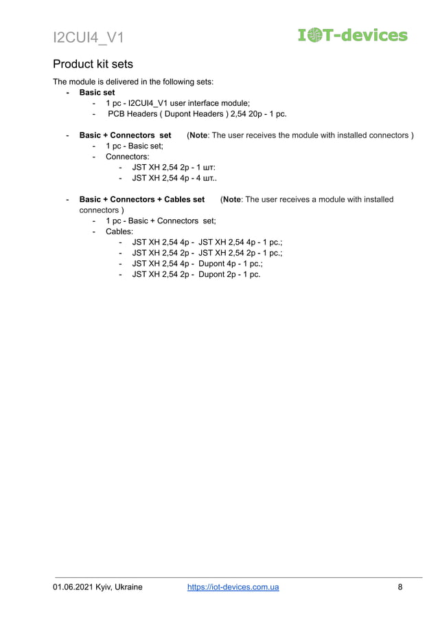 I2CUI4_V1 Datasheet EN – User Interface I2C keypad with 5-keys | PDF