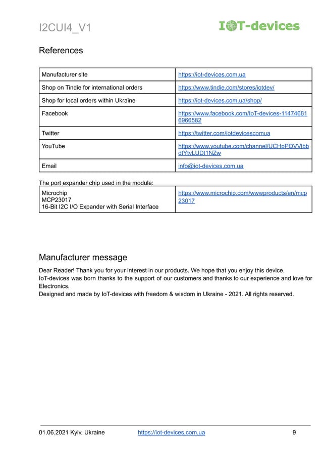 I2CUI4_V1 Datasheet EN – User Interface I2C keypad with 5-keys | PDF