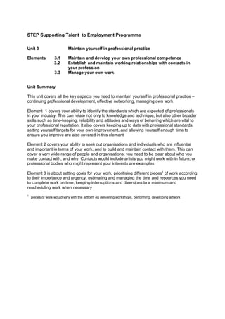 Unit 3 maintain yourself in professional practice | PDF