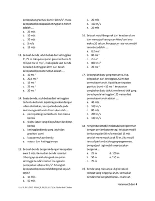 Uas fisika labscib 2011 tipe a | DOCX