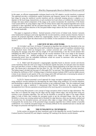 Blind Key Steganography Based on Multilevel Wavelet and CSF | PDF