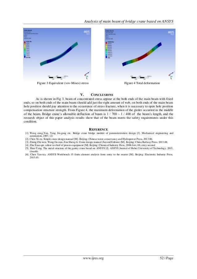 Analysis of main beam of bridge crane based on ANSYS