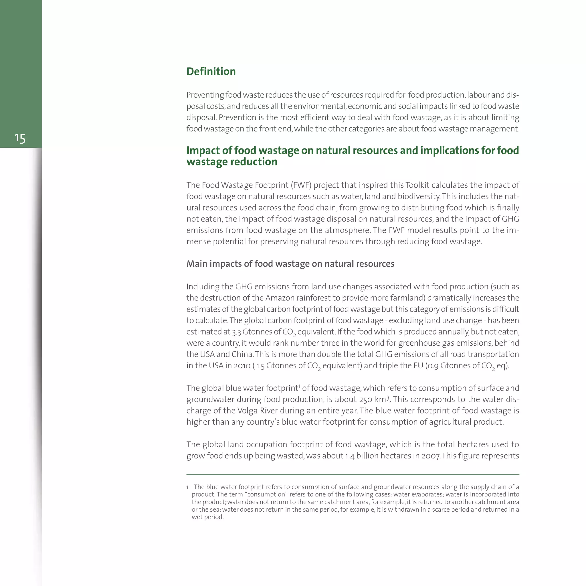 FAO - Food wastage footprint | PDF