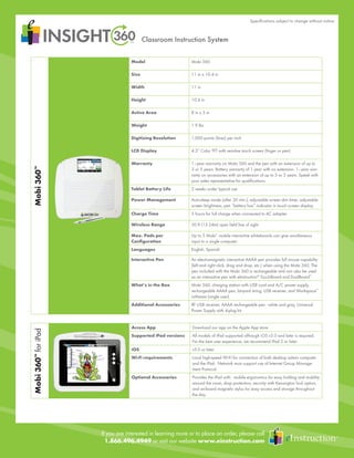 I360 with specs | PDF