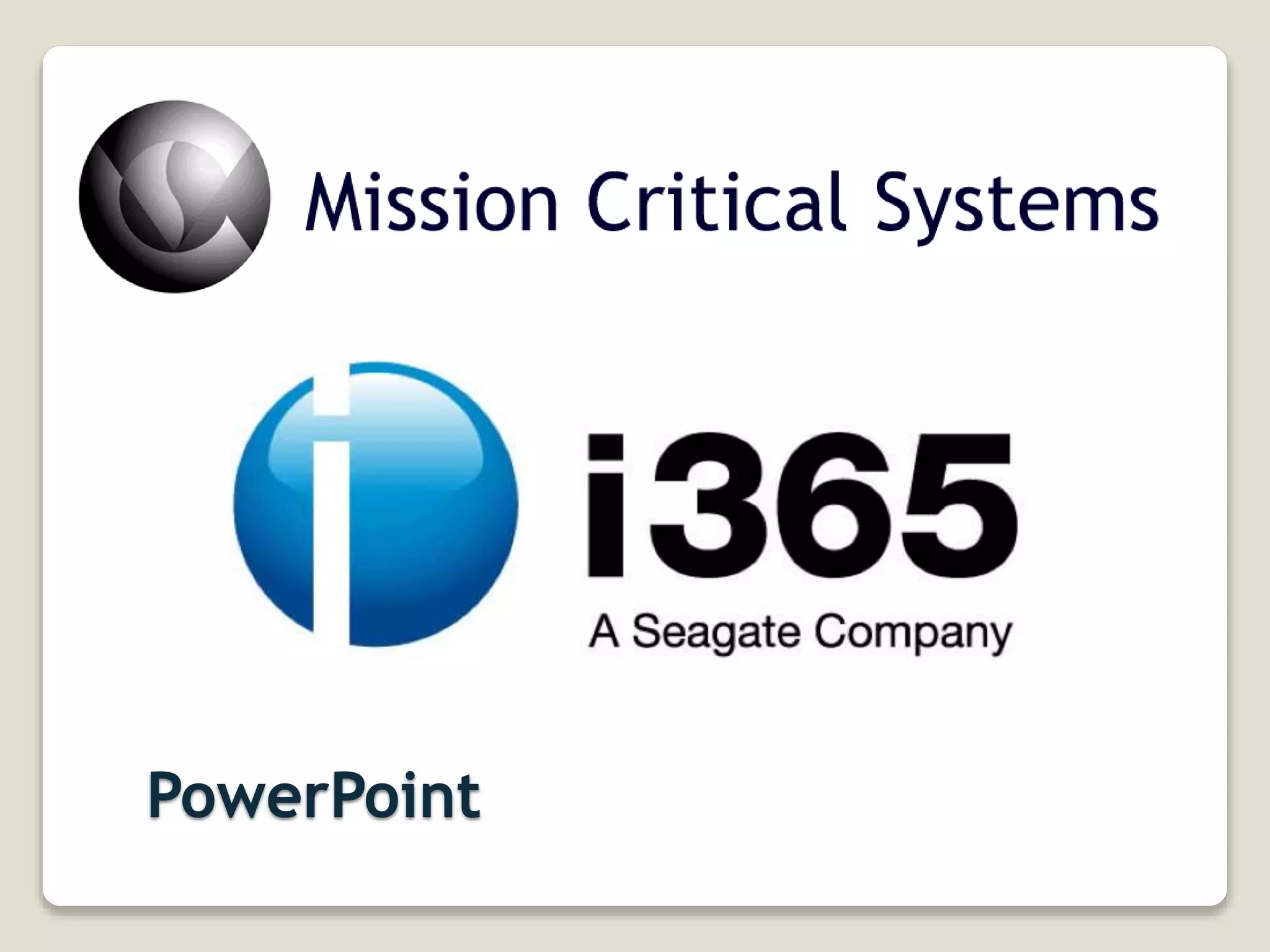 I365 presentation | PPT