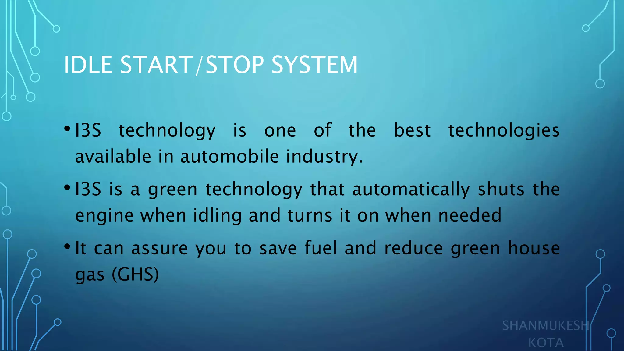Start Stop System (I3S) | PPTX