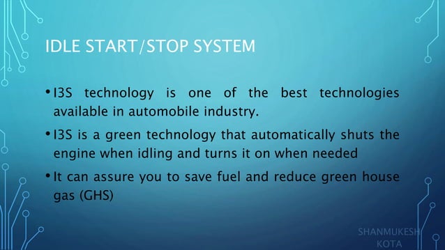 Start Stop System (I3S) | PPTX