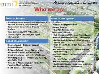 I3URI Indonesia International Institute for Urban Resilience ...