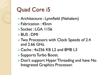 I3 Vs I5 Vs I7 | PDF