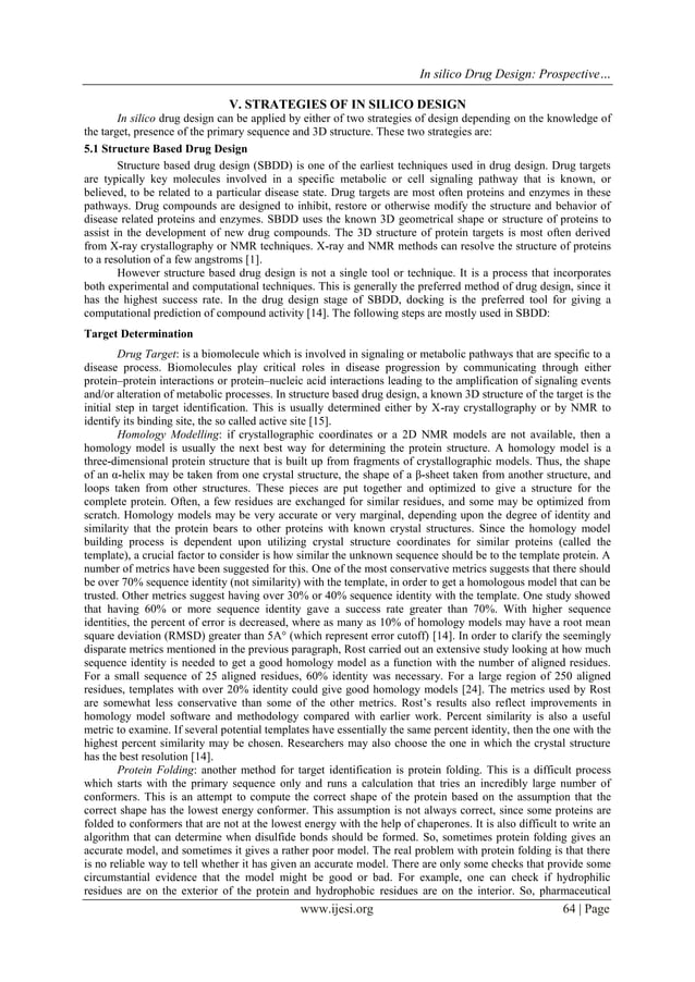 In silico Drug Design: Prospective for Drug Lead Discovery | PDF