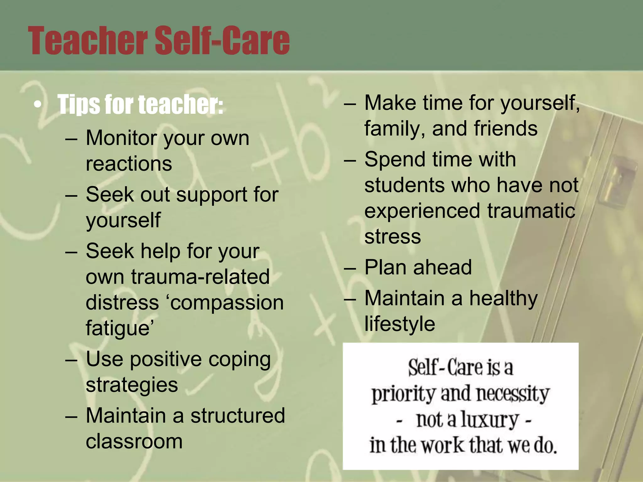 Understanding trauma in the classroom | PPTX