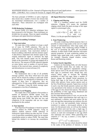 OFDM PAPR Reduction Using Hybrid Partial Transmit Sequences Based On Cuckoo Search Algorithm | PDF