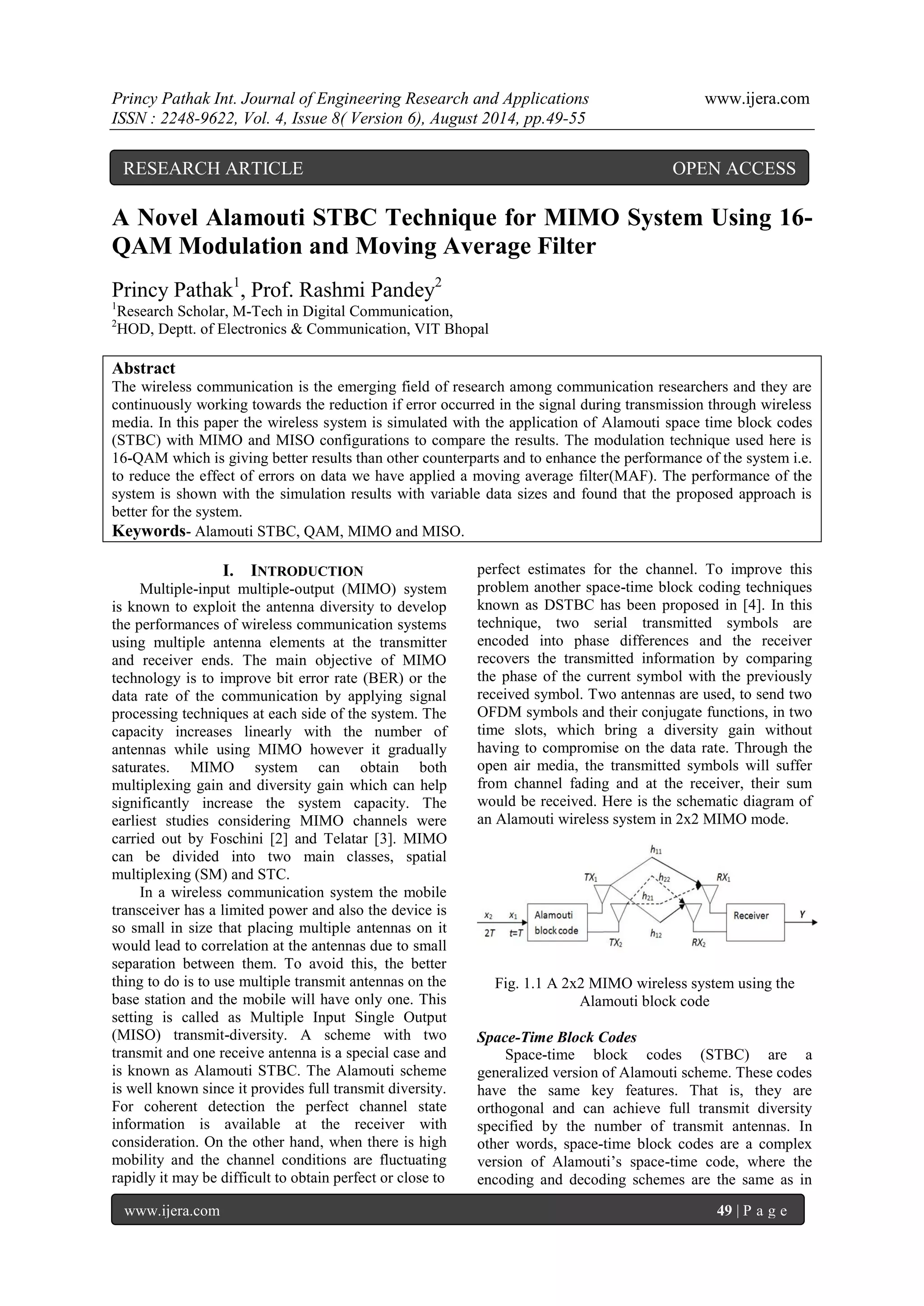 A Novel Alamouti STBC Technique for MIMO System Using 16- QAM ...