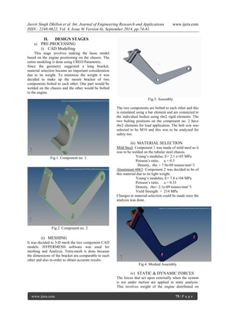 Design of Engine Mount Bracket for a FSAE Car Using Finite Element Analysis | PDF