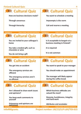 I4 m cultural quiz finland mono student final | PDF
