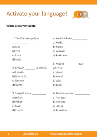 I4M finnish basic_vocab_multichoice_01 | PDF