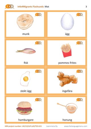I4M flashcards: food (in swedish) | PDF