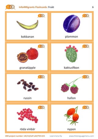 I4M flashcards: fruit (in swedish) | PDF