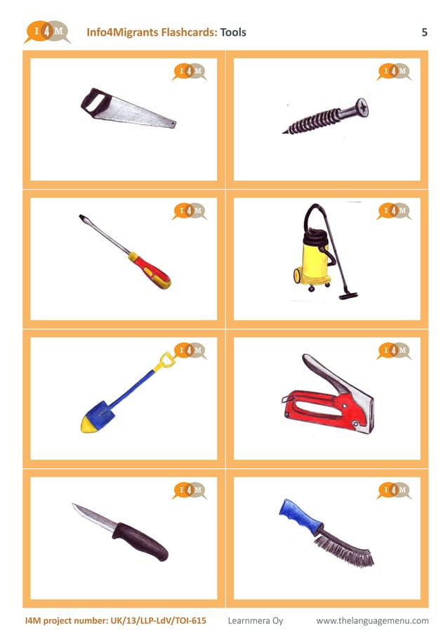 I4M flashcards: tools | PDF