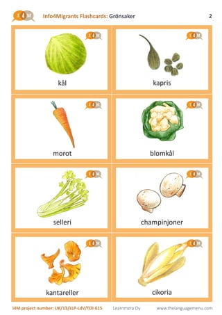 I4M flashcards: vegetables (in swedish) | PDF | Cooking | Food & Drink